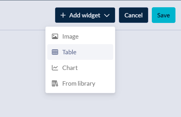 Creating and editing table widgets for custom dashboards – Priva Help ...